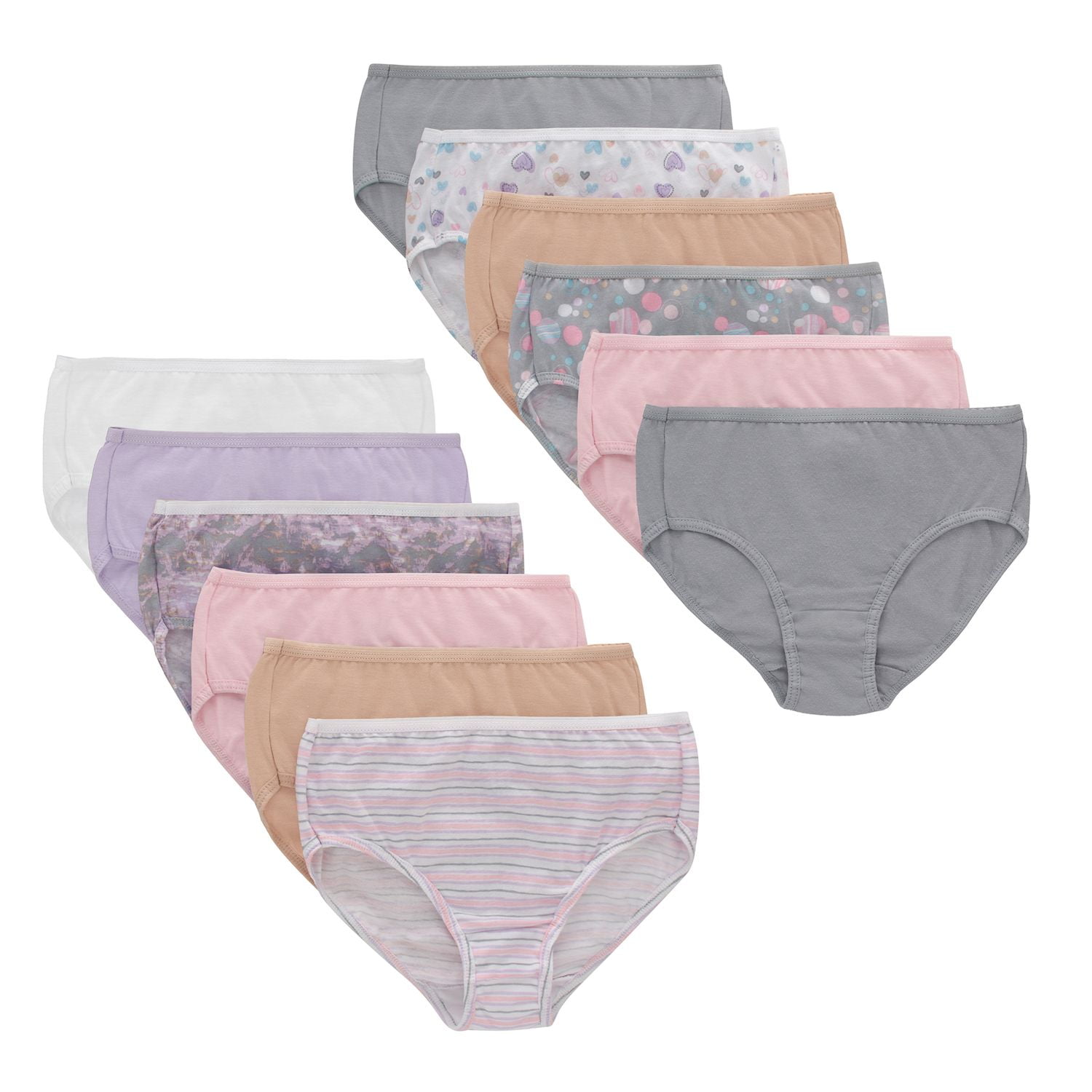 Hanes Ultimate 12-Pack Girls' Tagless Cotton Brief Underwear Color ...