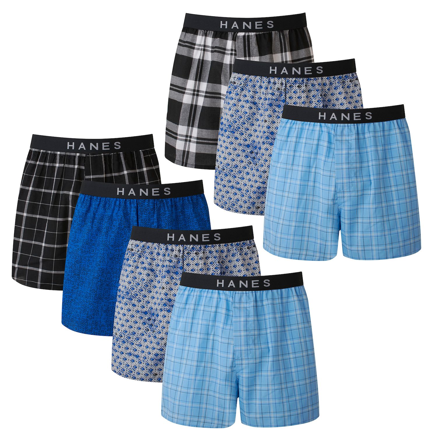 Hanes Ultimate 5+2 Bonus Pack Men's Comfort Flex Woven Boxer Underwear ...