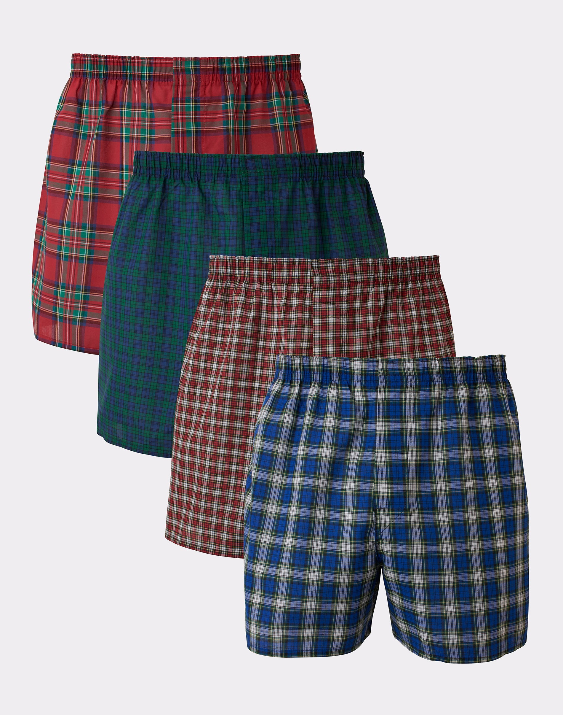 Hanes Ultimate Big Men’s Woven Boxer Shorts, Tartan Prints, 4-Pack, Big ...