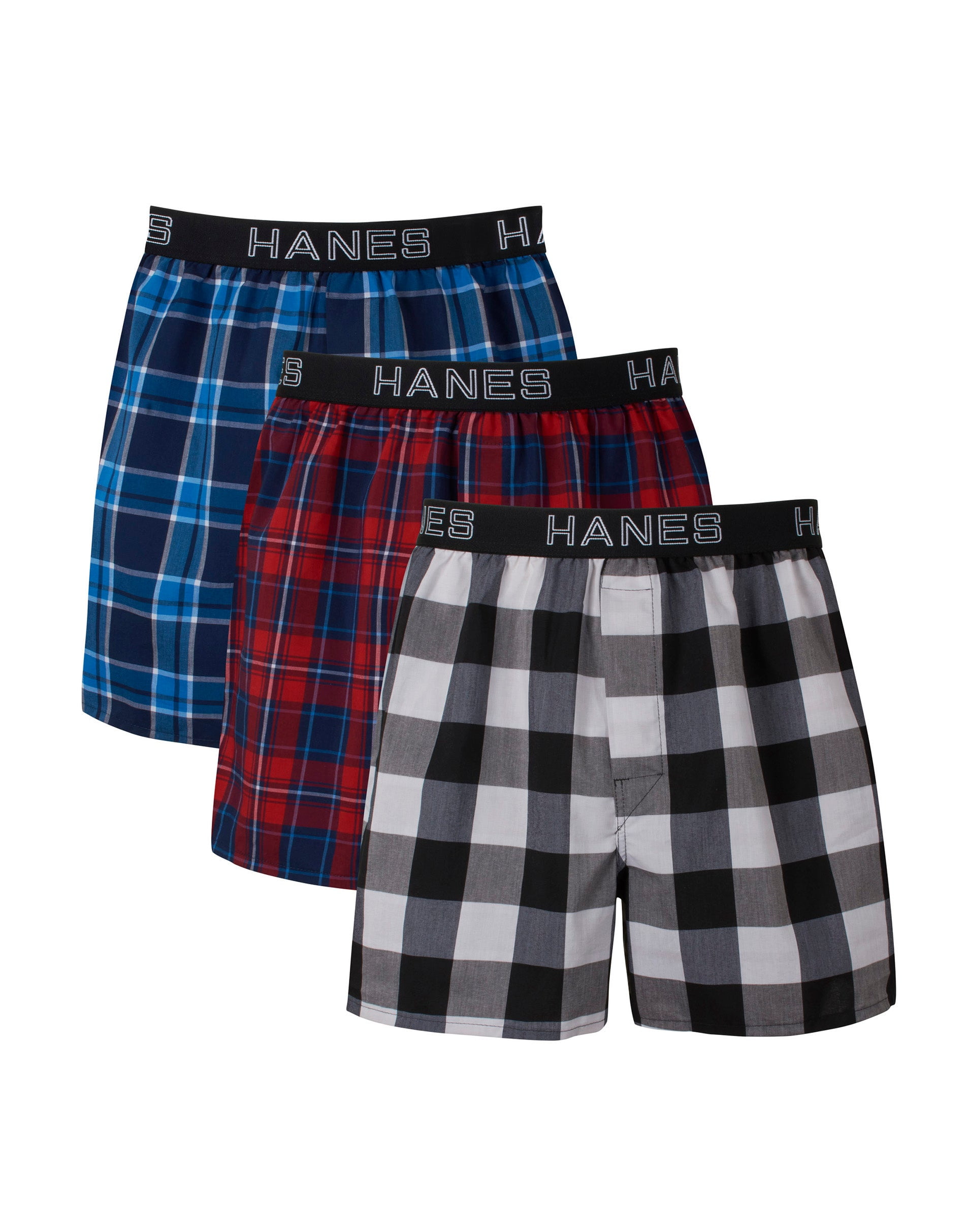 Hanes Ultimate® Comfort Flex Fit® Cotton Stretch Boxers 3 Pack Assorted