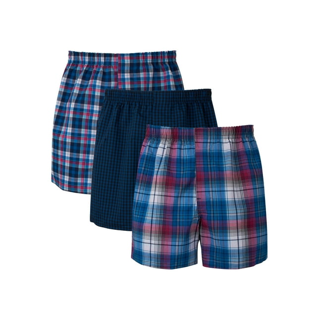 Hanes Ultimate® Comfort Flex Fit® Cotton Stretch Boxers Assorted Blues ...