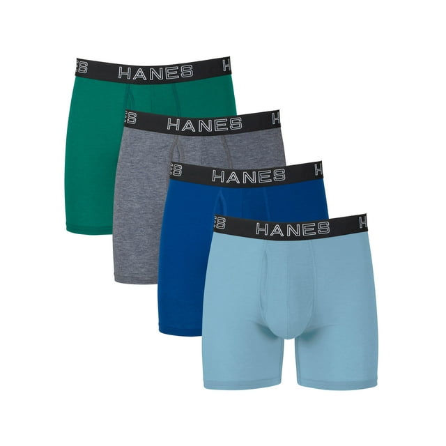Hanes Boxer Brief 4 Pack Mens Ultimate Comfort Flex Fit Total Support