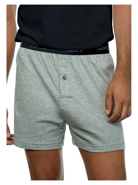Hanes Men's ComfortSoft Waistband Solid Knit Boxers, Enhanced Freedom ...