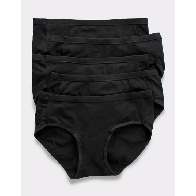 Hanes Ultimate ComfortSoft Women’s Hipster Underwear, 5-Pack Black ...
