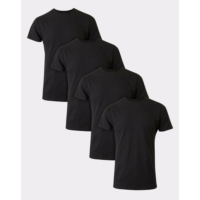 Hanes Ultimate Cotton T-Shirt Pack for Big Men, Black/Grey, 4-Pack ...