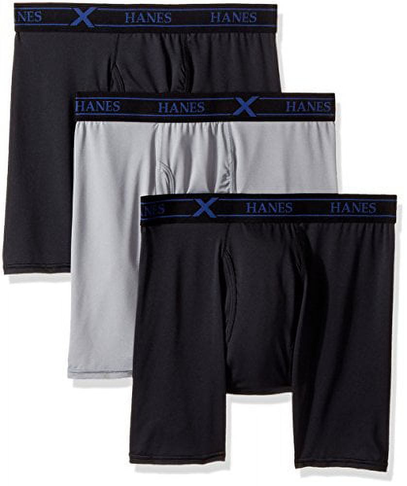 Hanes Ultimate Men's 3-Pack X-Temp Performance Stretch Boxer Briefs, Black/Gray 3XL - Walmart.com