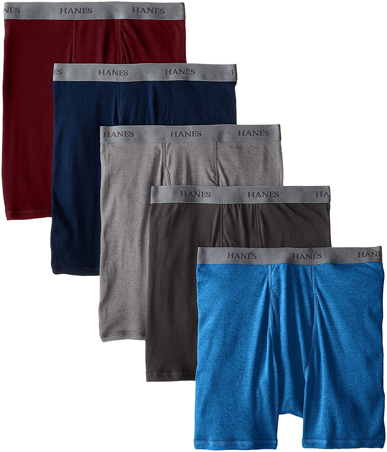 Hanes Ultimate Men's 5-Pack FreshIQ Dyed Boxer Brief-Colors May Vary ...