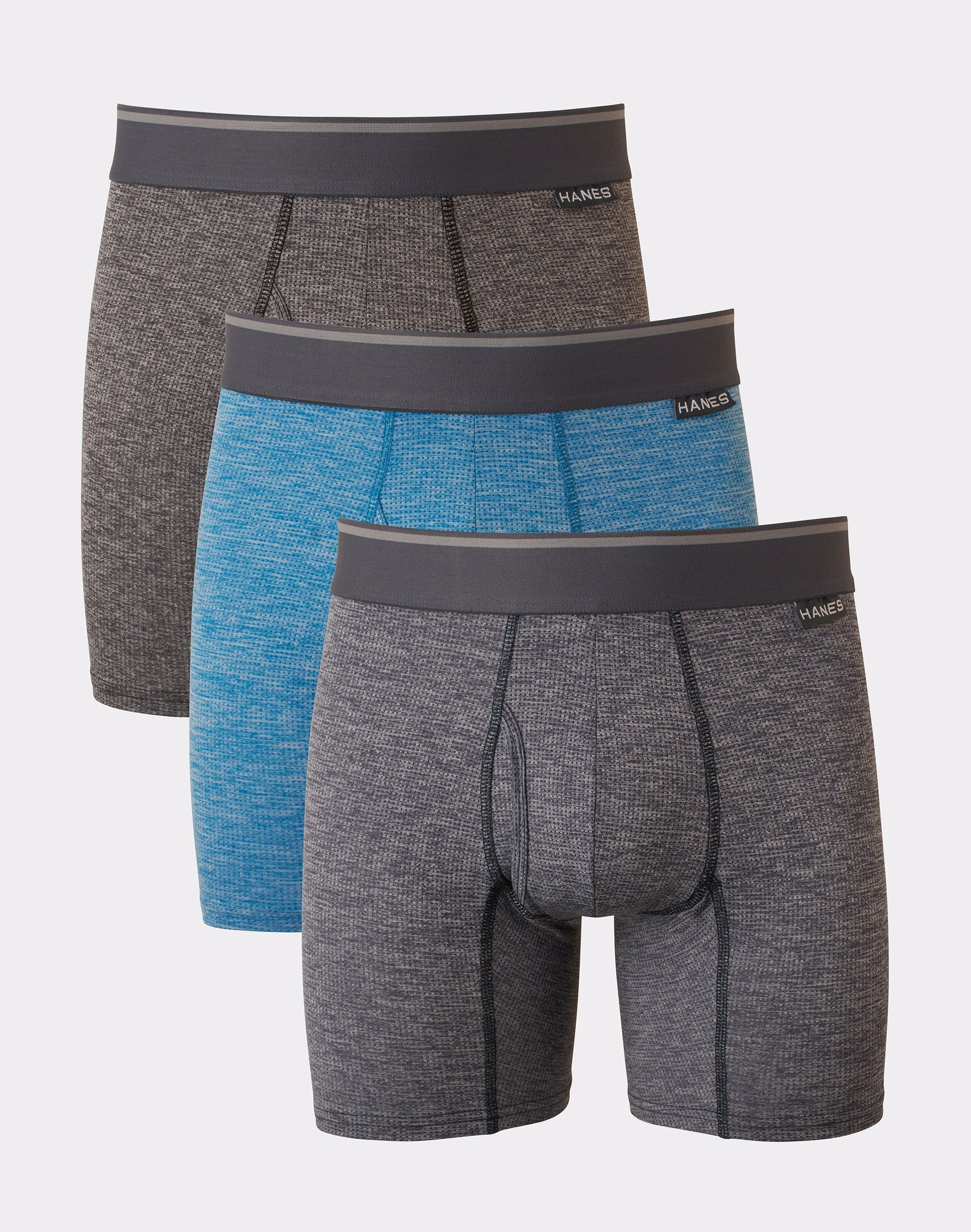 Hanes Ultimate Men's Comfort Flex Fit Breathable Stretch Boxer Briefs, 3-Pack Assorted M ...