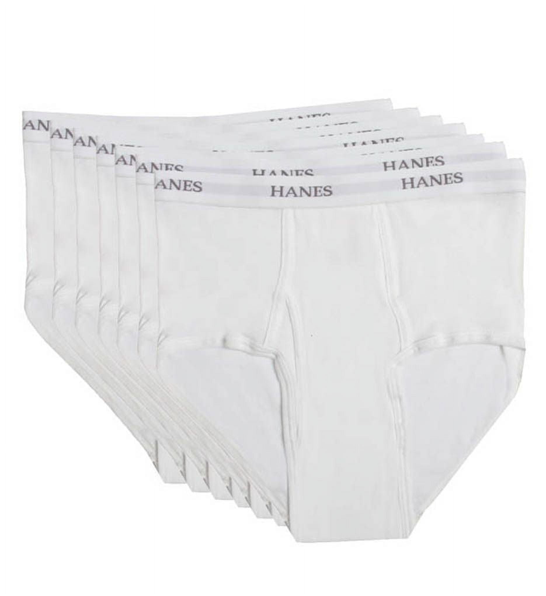 Men's Hanes 7764W7 Premium Cotton Full-Cut White Briefs - 7 Pack (White ...