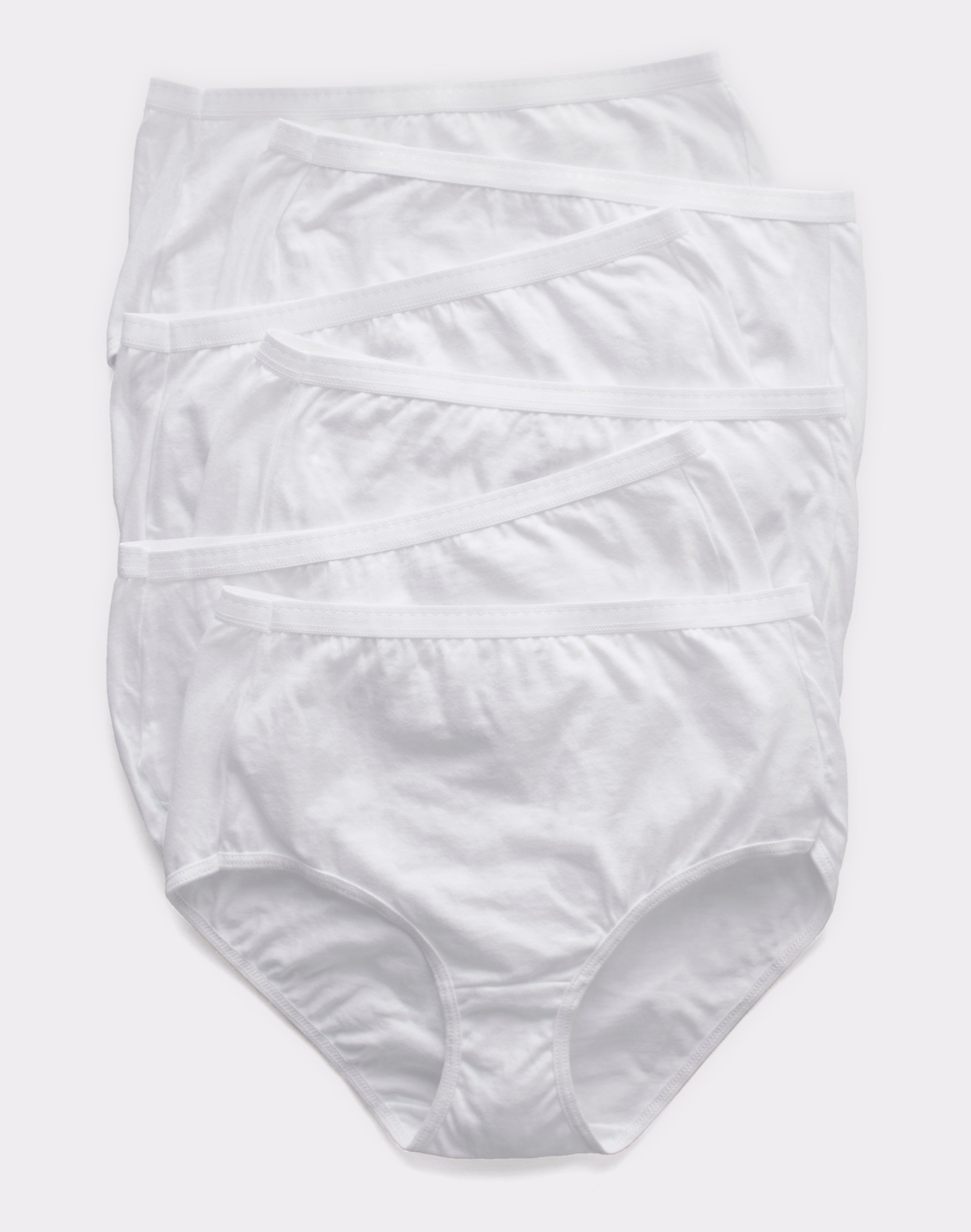Hanes Women's Brief 6-Pack, Breathable Cotton Underwear, High-Rise ...