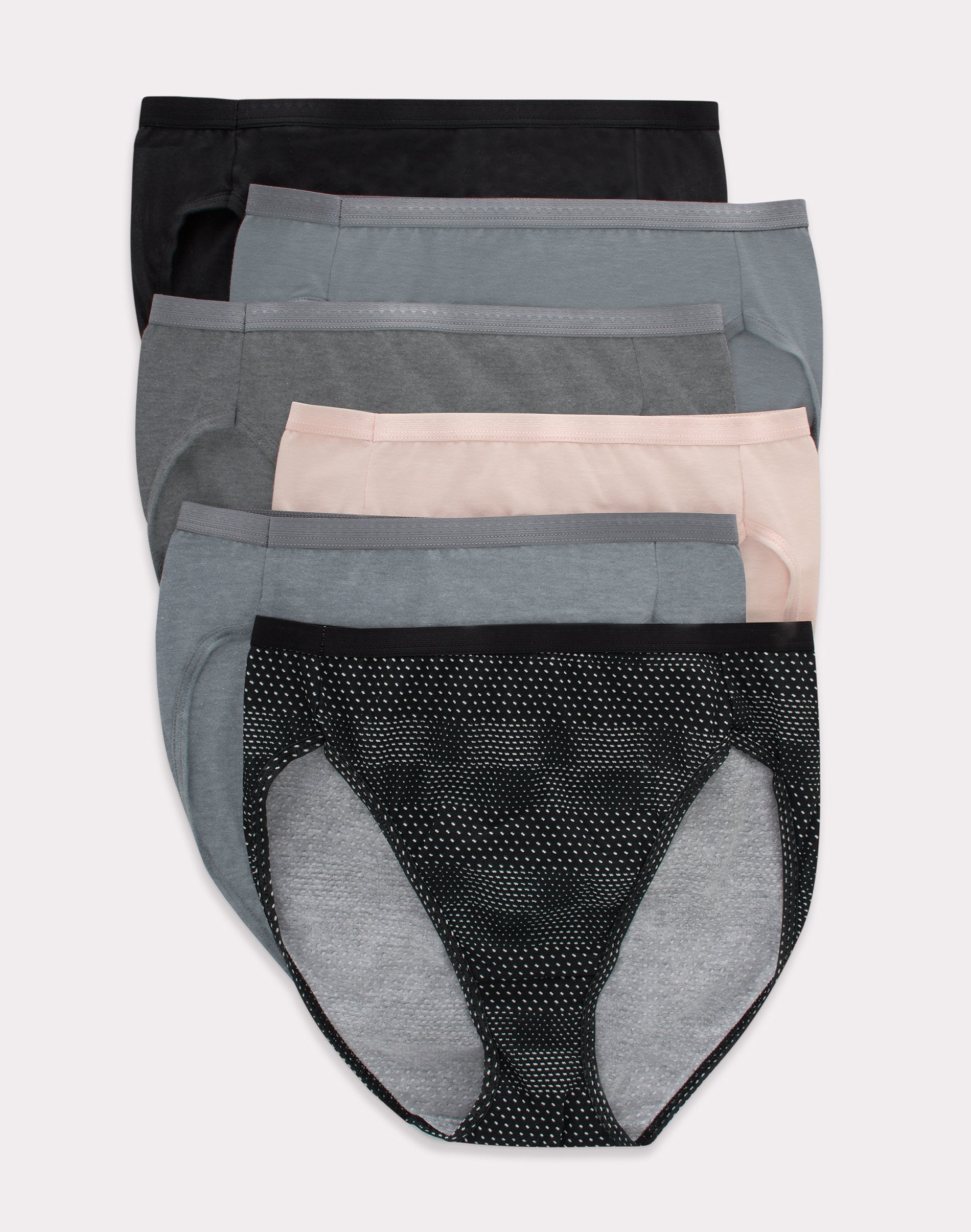 Hanes Ultimate Women's Breathable Hi-Cut Underwear, 6-Pack Black ...