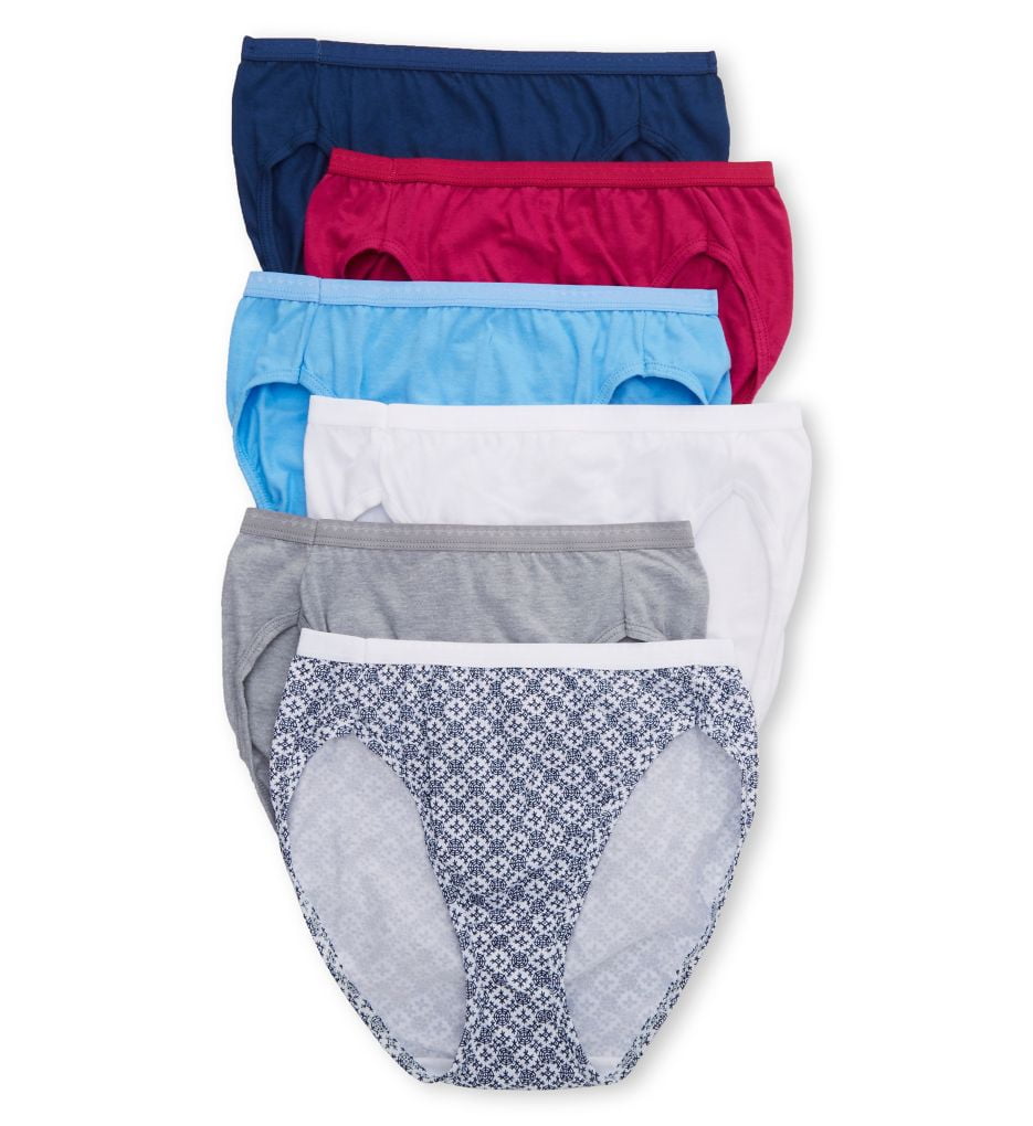 Hanes Ultimate Hi Cut Underwear 6 Pack Womens Breathable High Cut Full