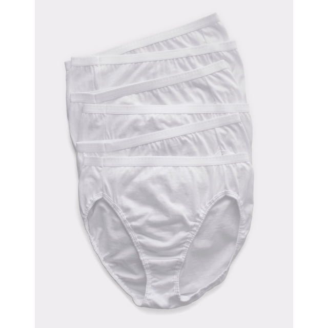Hanes Ultimate Womens Breathable Hi Cut Underwear 6 Pack White White