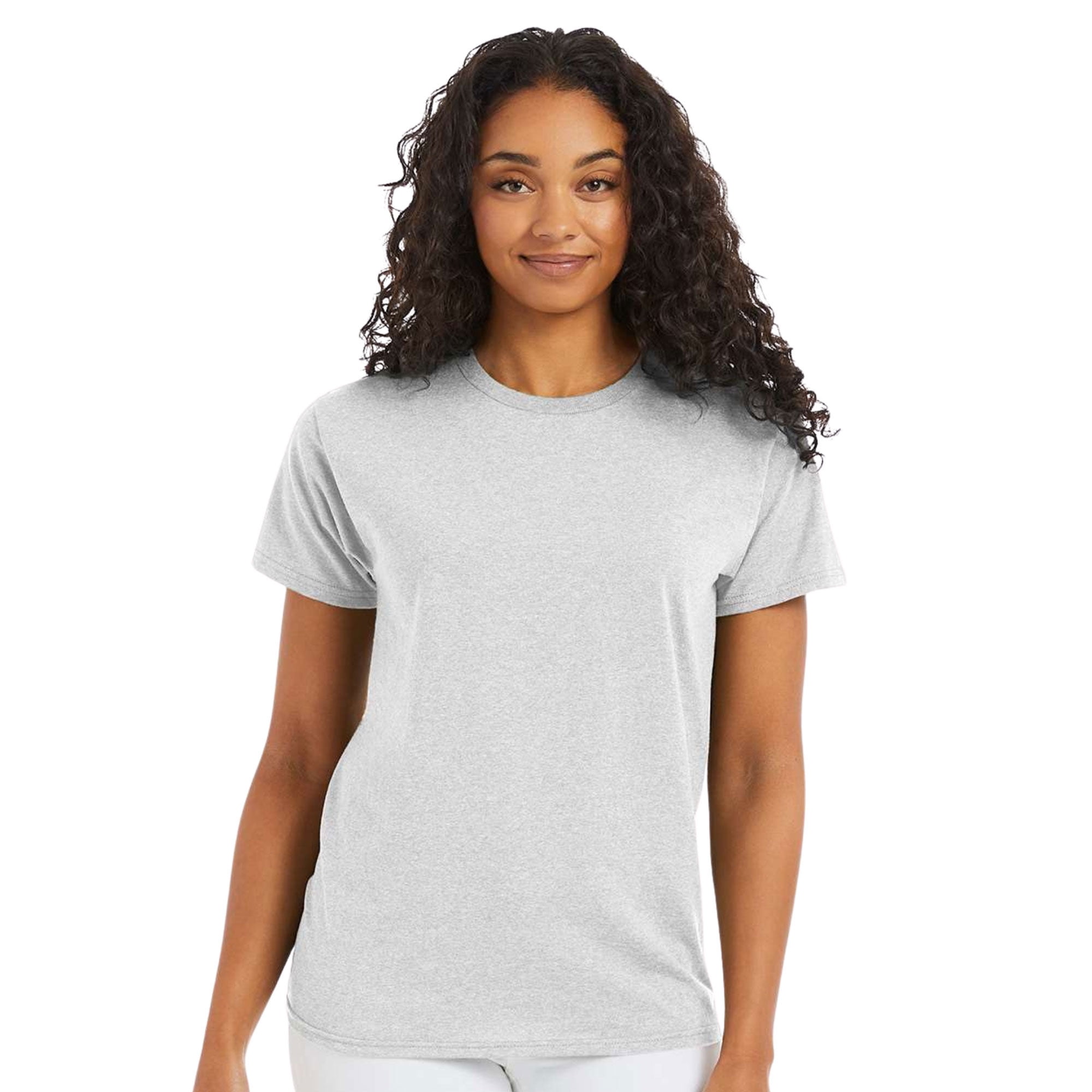 Hanes Unisex EcoSmart Short Sleeve T-Shirt Classic Crewneck Tees (Ash ...