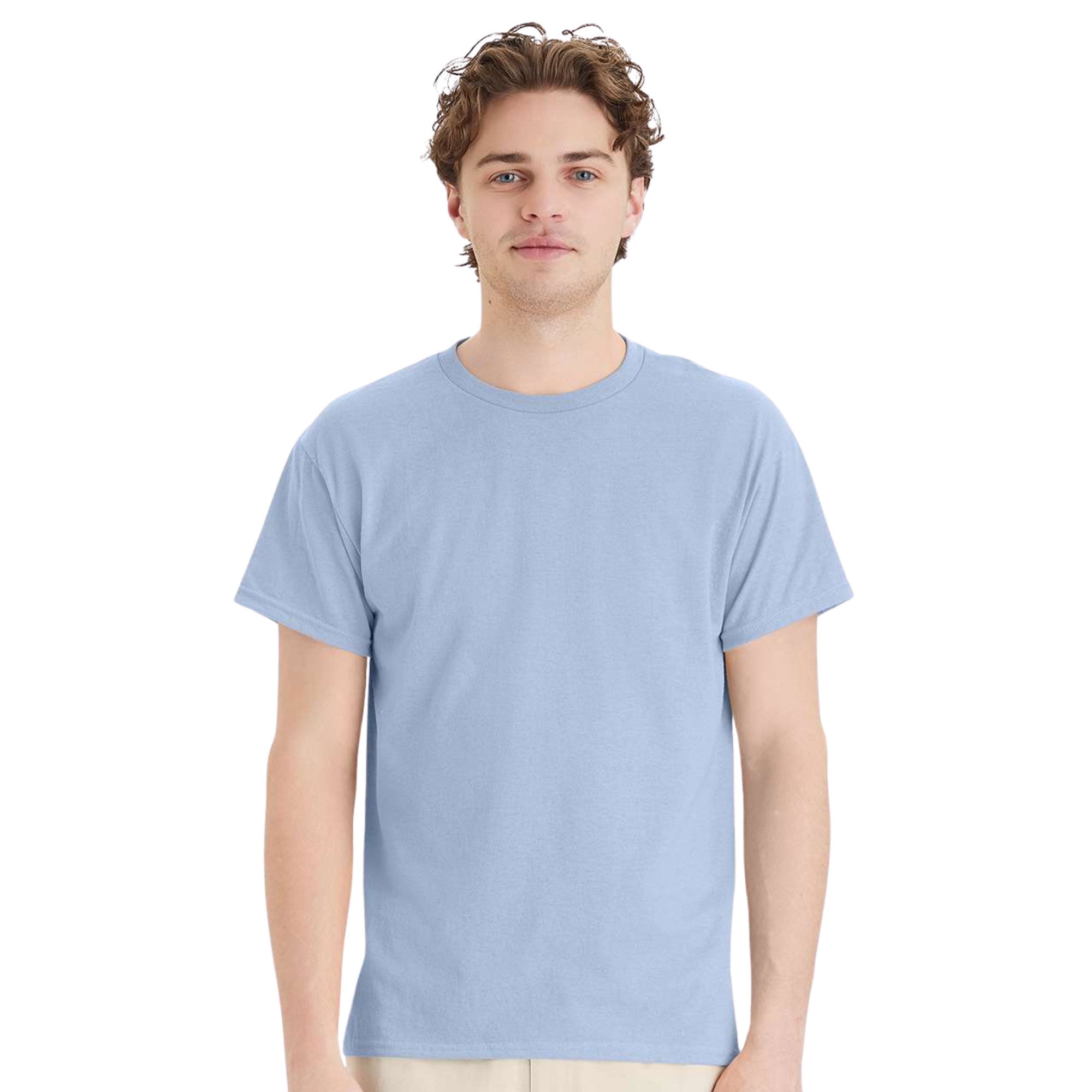 Hanes Unisex EcoSmart Short Sleeve T-Shirt Classic Crewneck Tees (Light ...