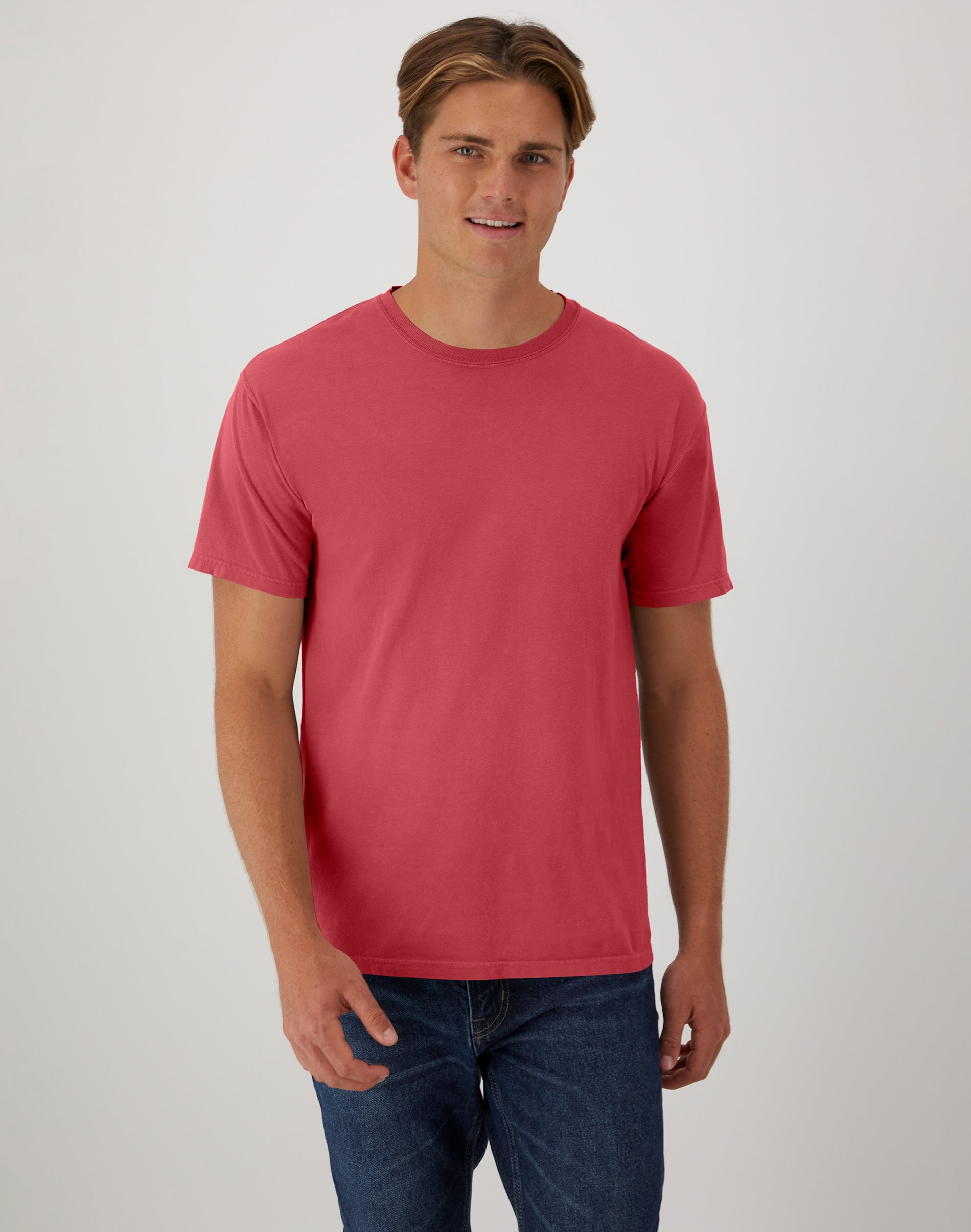 Hanes Unisex Garment Dyed Cotton T-Shirt Crimson Fall 2XL - Walmart.com