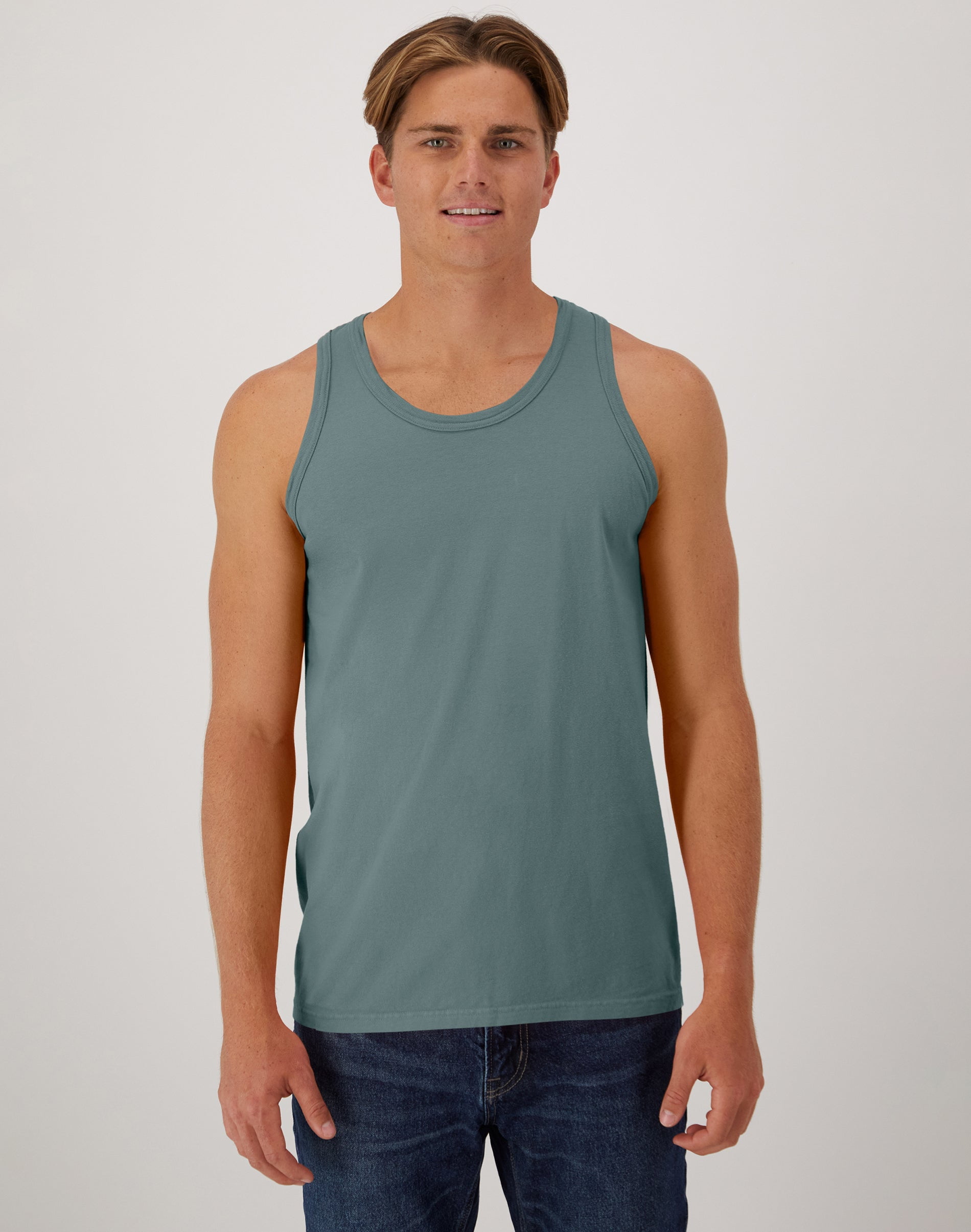 Hanes Unisex Garment Dyed Cotton Tank Cypress Green S - Walmart.com