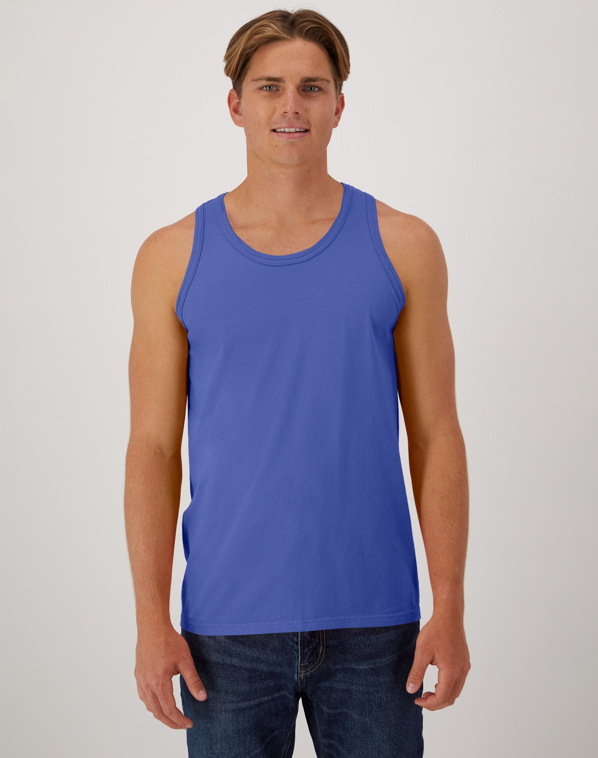 Hanes Unisex Garment Dyed Cotton Tank Deep Forte Blue M - Walmart.com