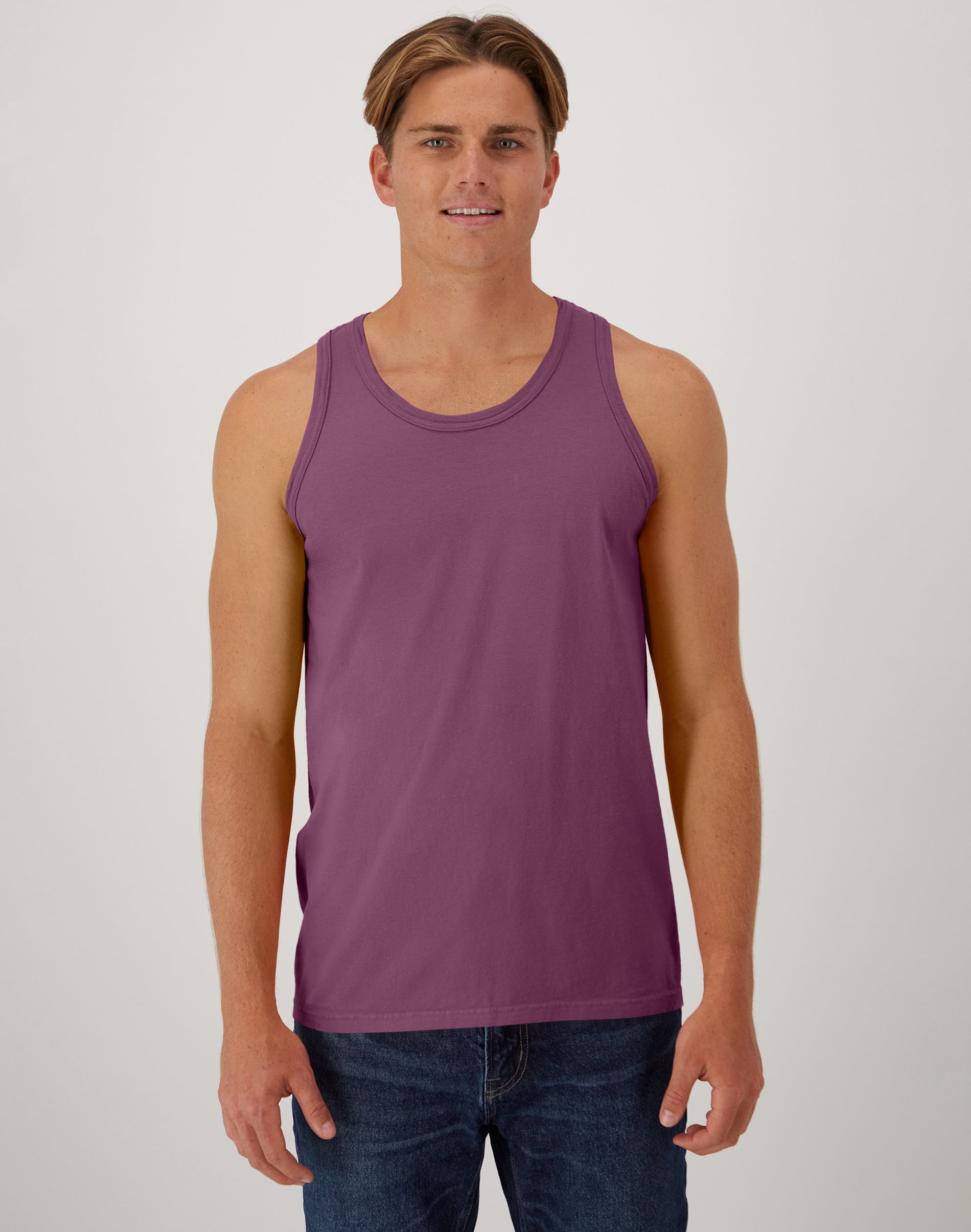 Hanes Unisex Garment Dyed Cotton Tank Purple Plum Raisin 3XL - Walmart.com