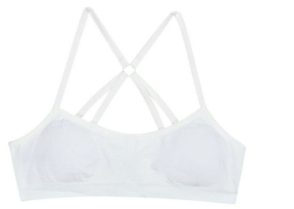 Hanes WHITE Girls' Seamless Strappy Back Bralette, 2-Pack, Medium, NWOT ...