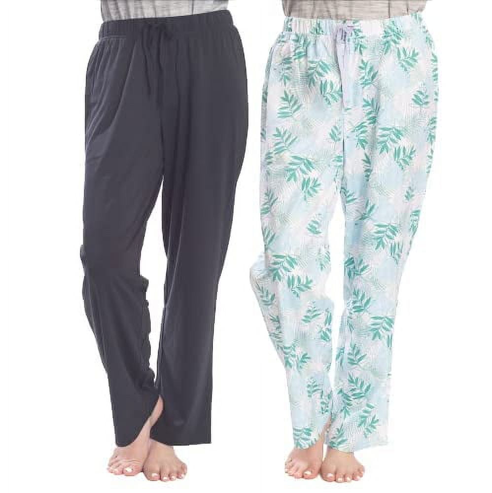 Hanes Women's 2-Pack Solid and Pattern Pant Set, Heather Grey and ...