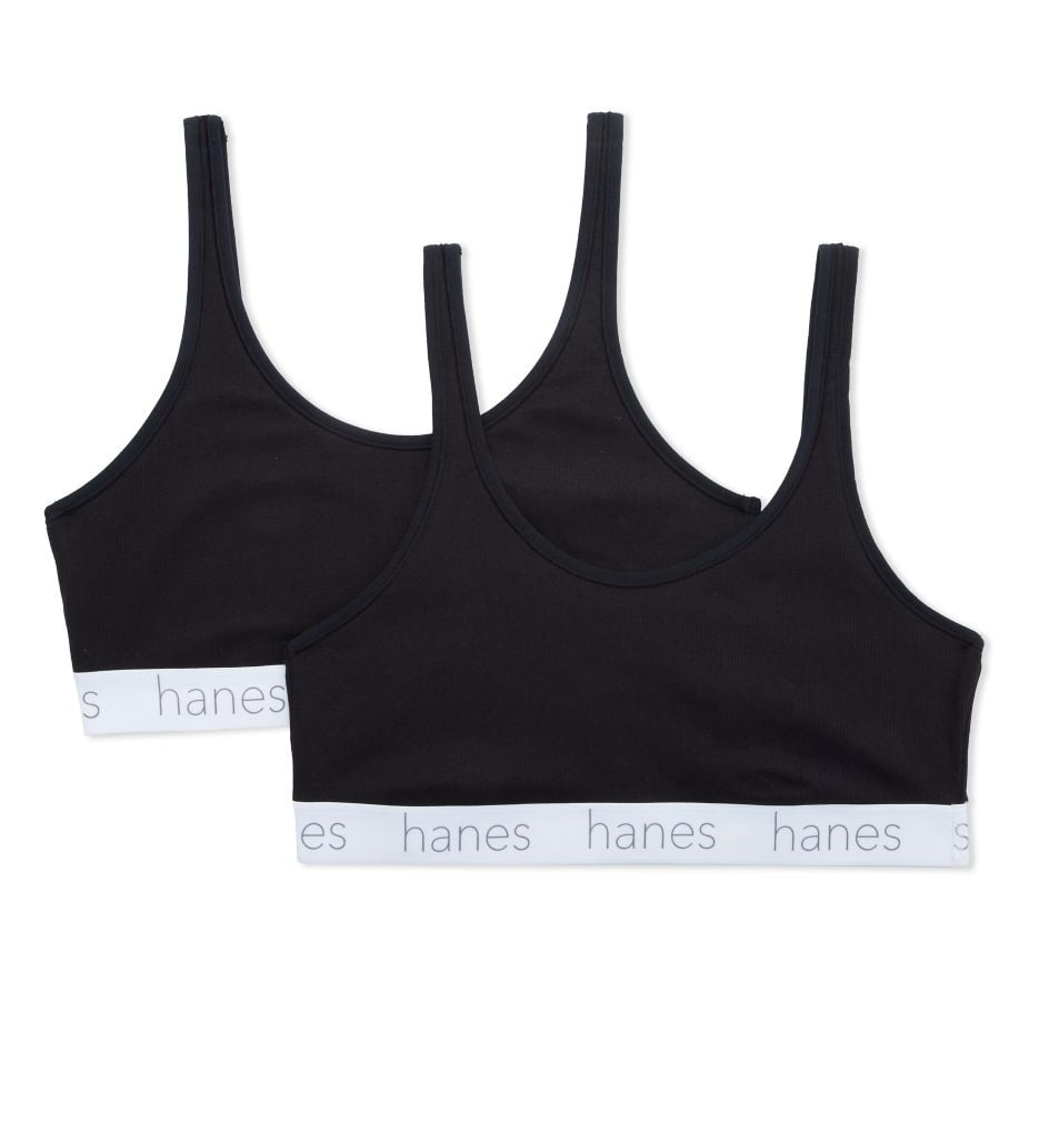 Hanes Women's Bralette L Black, 2 Pack - Walmart.com