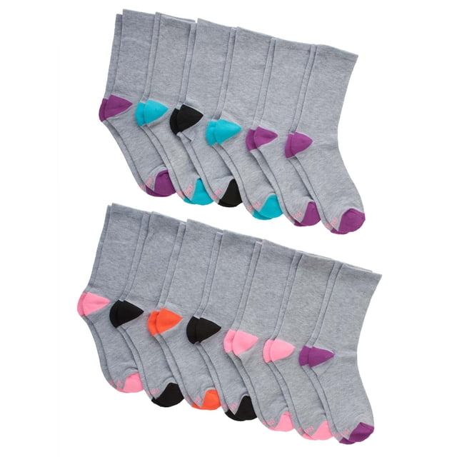 Hanes Women's Comfort Fit Crew Socks with X-Temp Technology, 10 + 3 ...