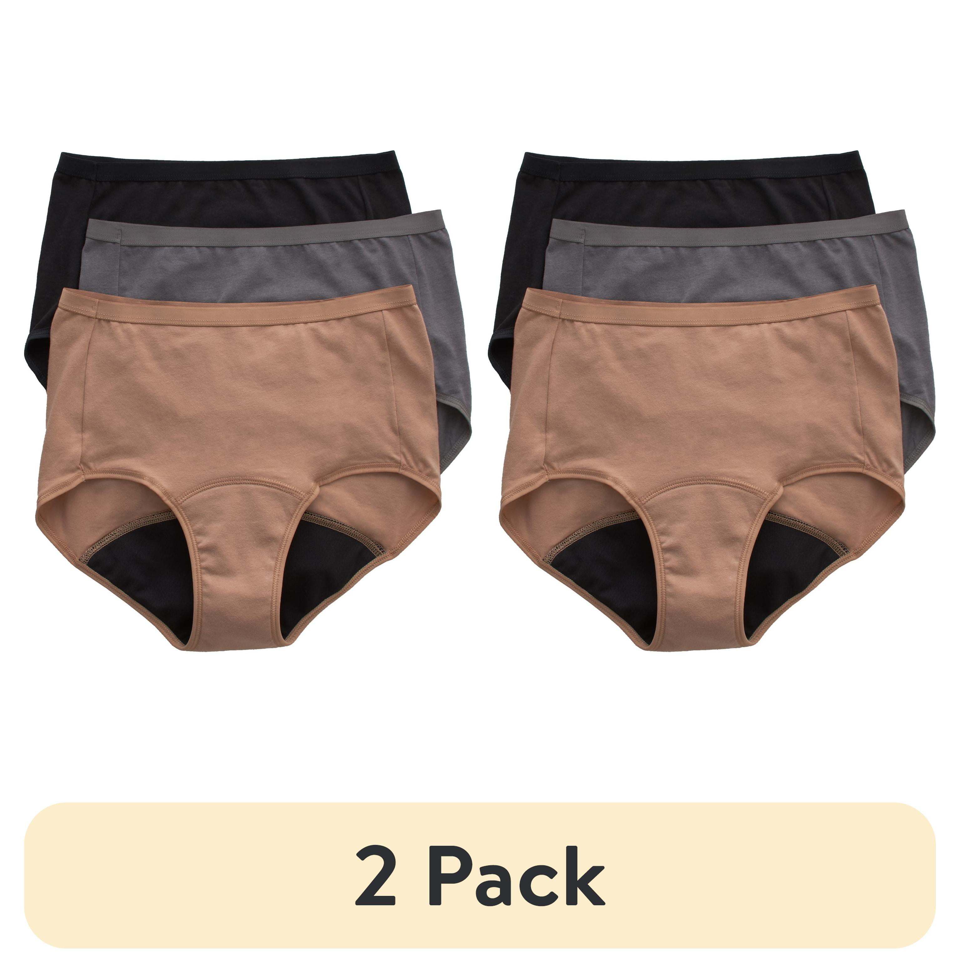 (2 pack) Hanes Women's Comfort, Period Moderate Leak Protection Brief ...