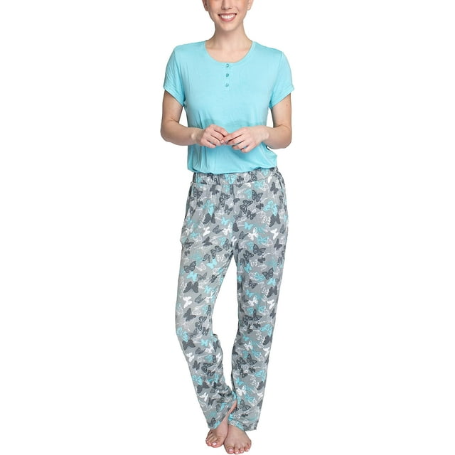 Hanes Women's Comfort Sleep Feather Knit Pajama Set, Lounge PJ Sleep ...