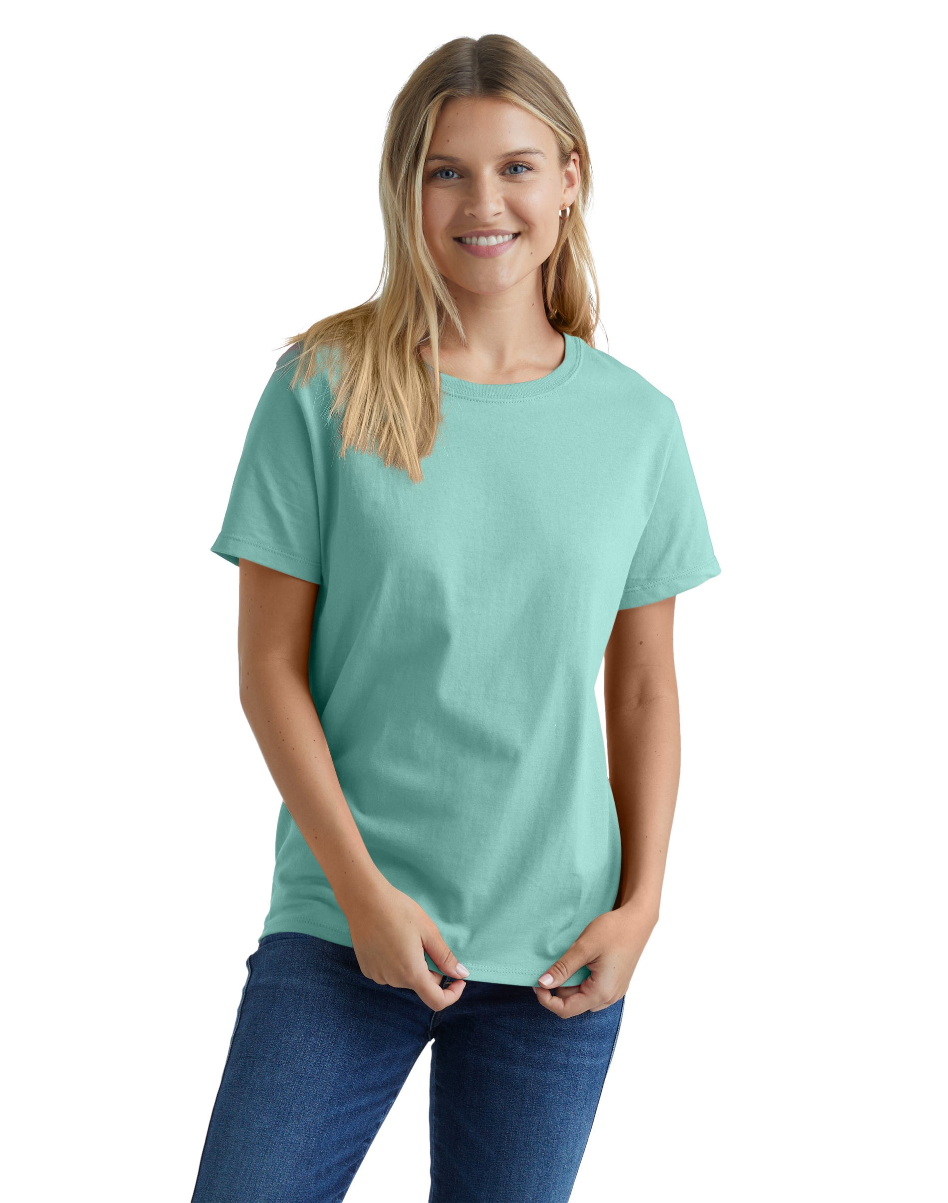 Hanes Women's Relaxed Fit Jersey ComfortSoft Crewneck T-Shirt - Walmart.com