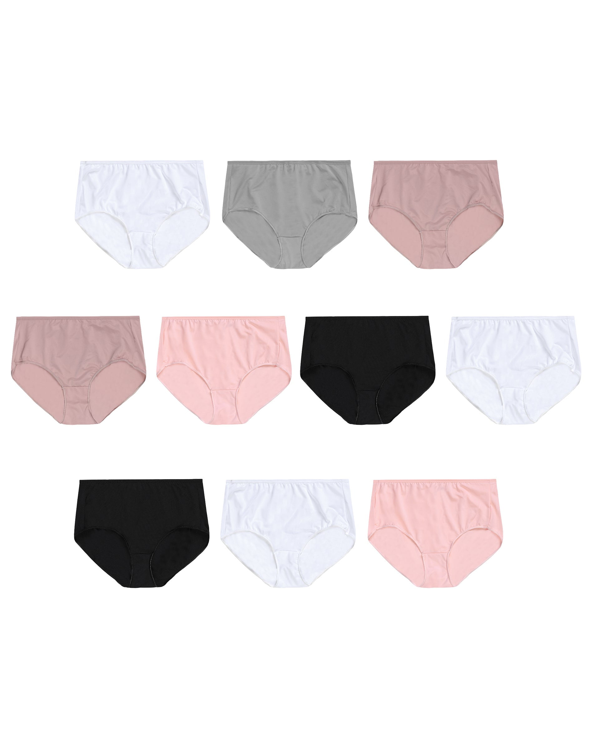 Hanes Women's Cool Comfort Mesh Brief Underwear, 10-Pack Assorted 8 ...