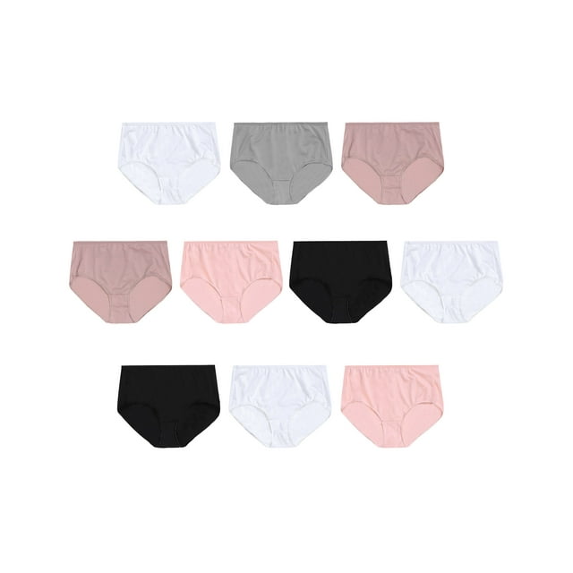 Hanes Women's Cool Comfort Mesh Brief Underwear, 10-Pack Assorted 8 ...