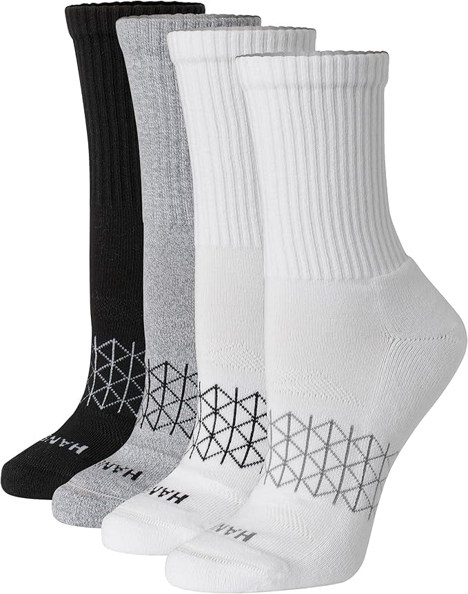 Hanes Women's Cushioned Crew Socks, Absolute Active Crew Socks For ...