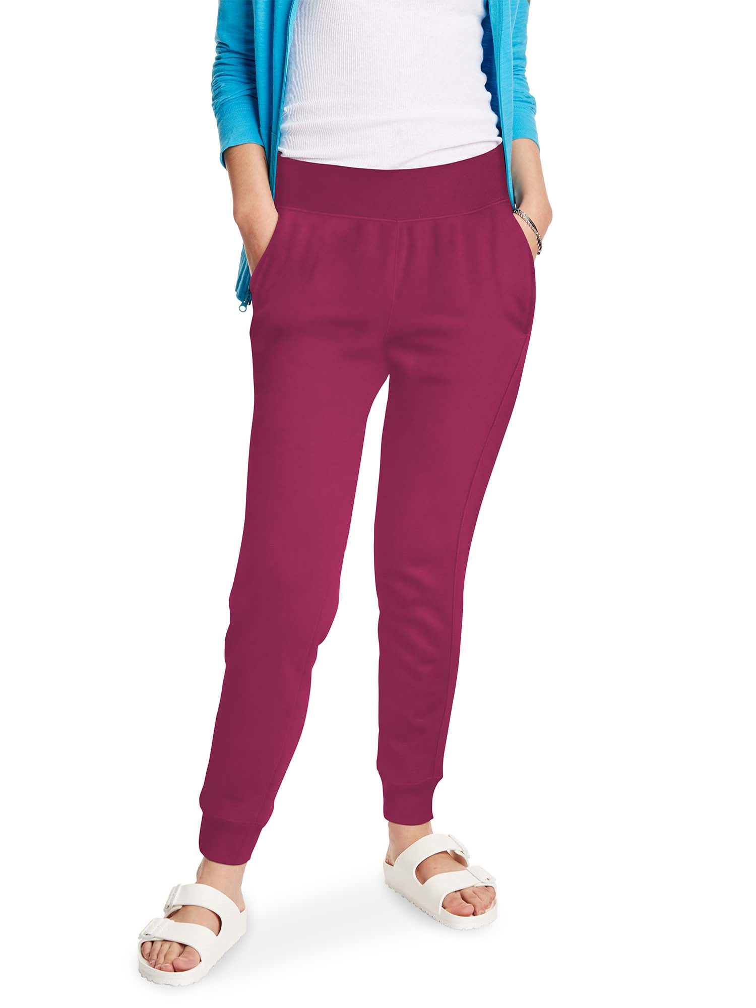 Hanes Women's EcoSmart Soft Fleece Cotton-Blend Jogger Sweatpants with ...