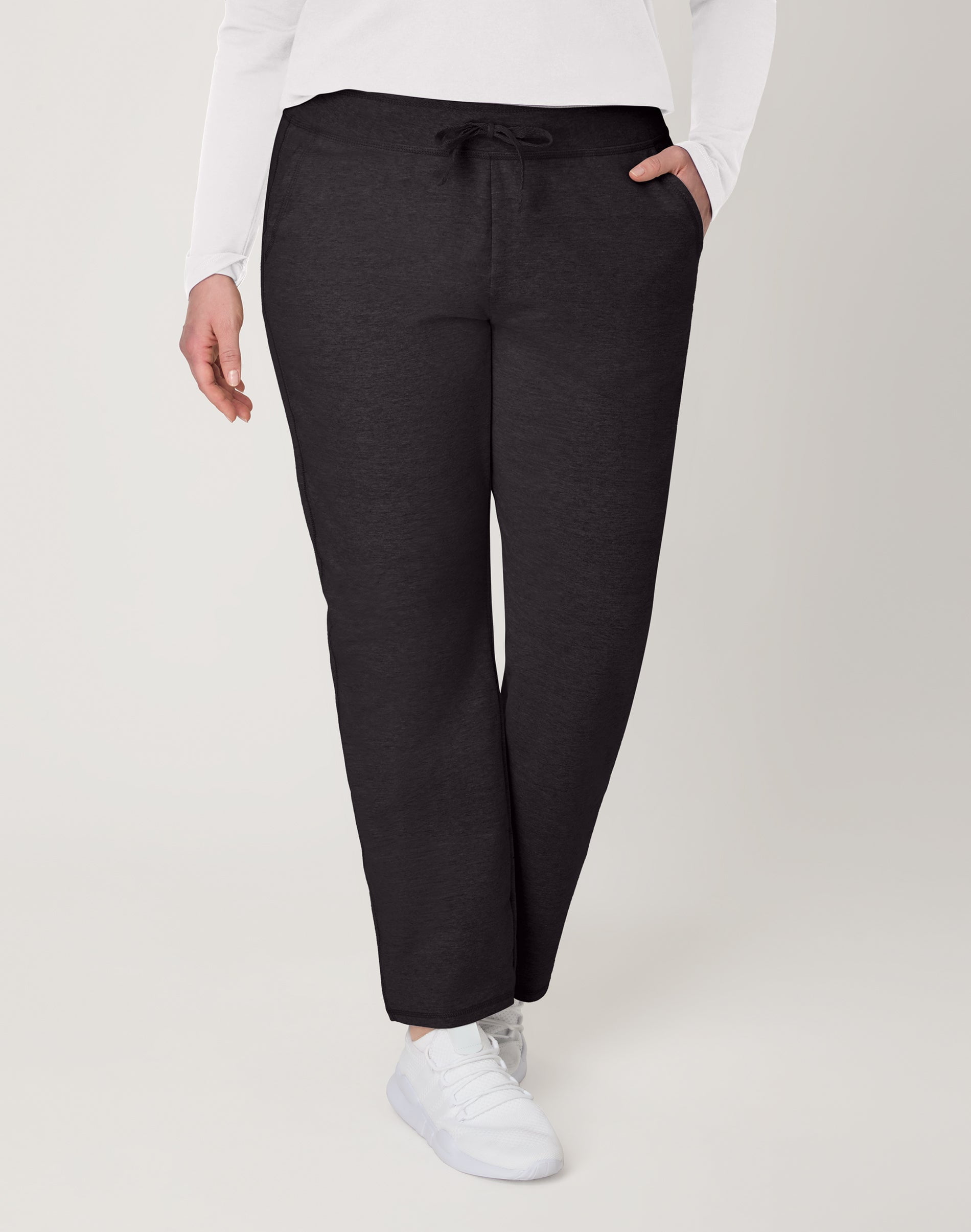 Hanes, Women's French Terry Pants with Pockets, 31", Black 2XL ...