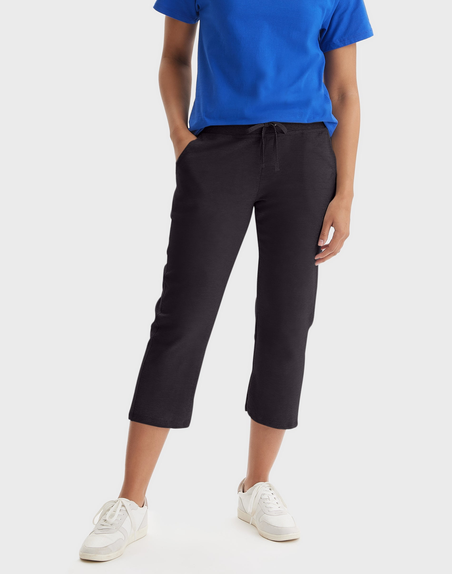Hanes Women's French Terry Capri Pants with Pockets, Sizes S-XXL, Soft ...