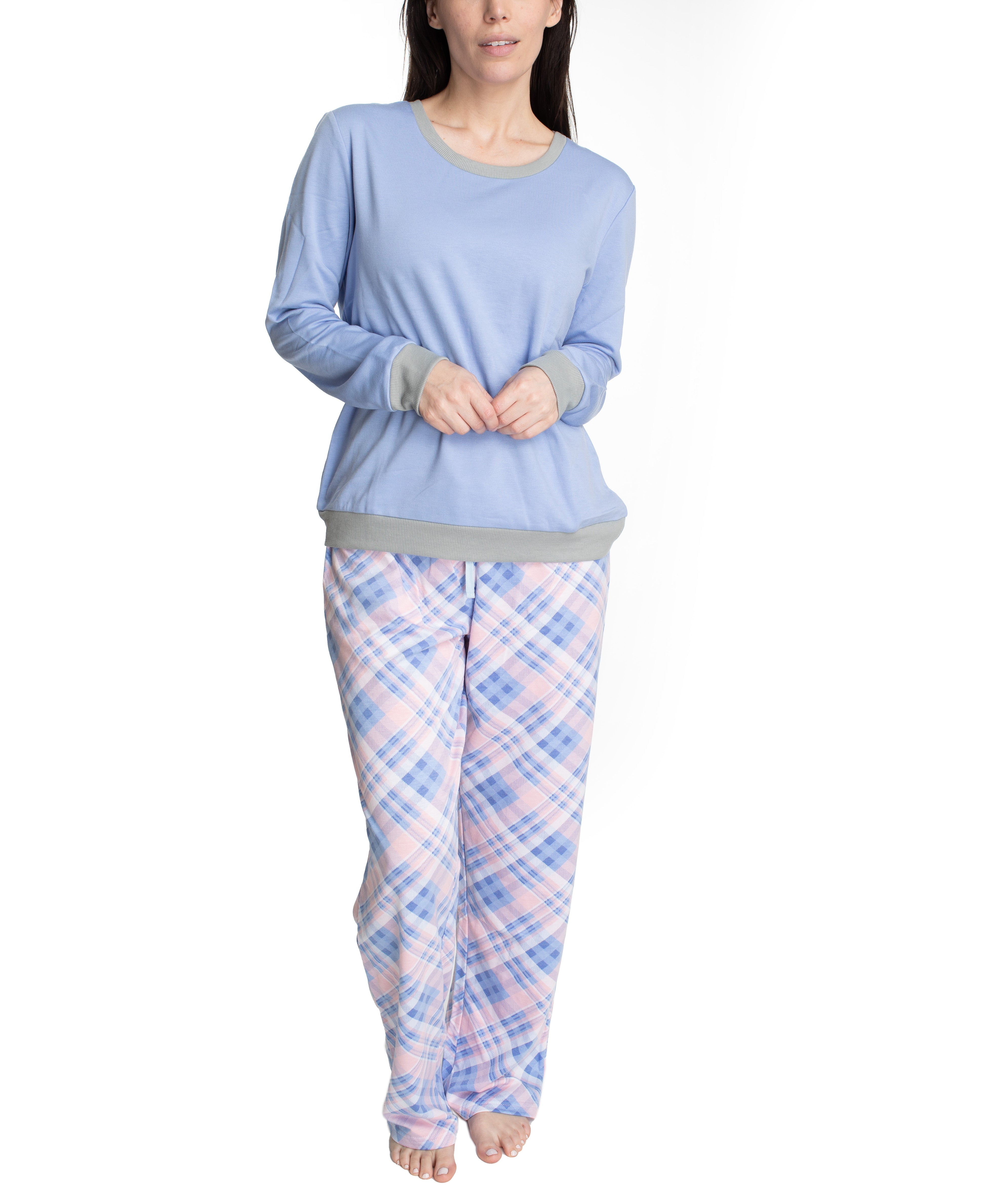 Hanes Women's Holiday Hibernation Longsleeve Top and Pajama Bottom ...