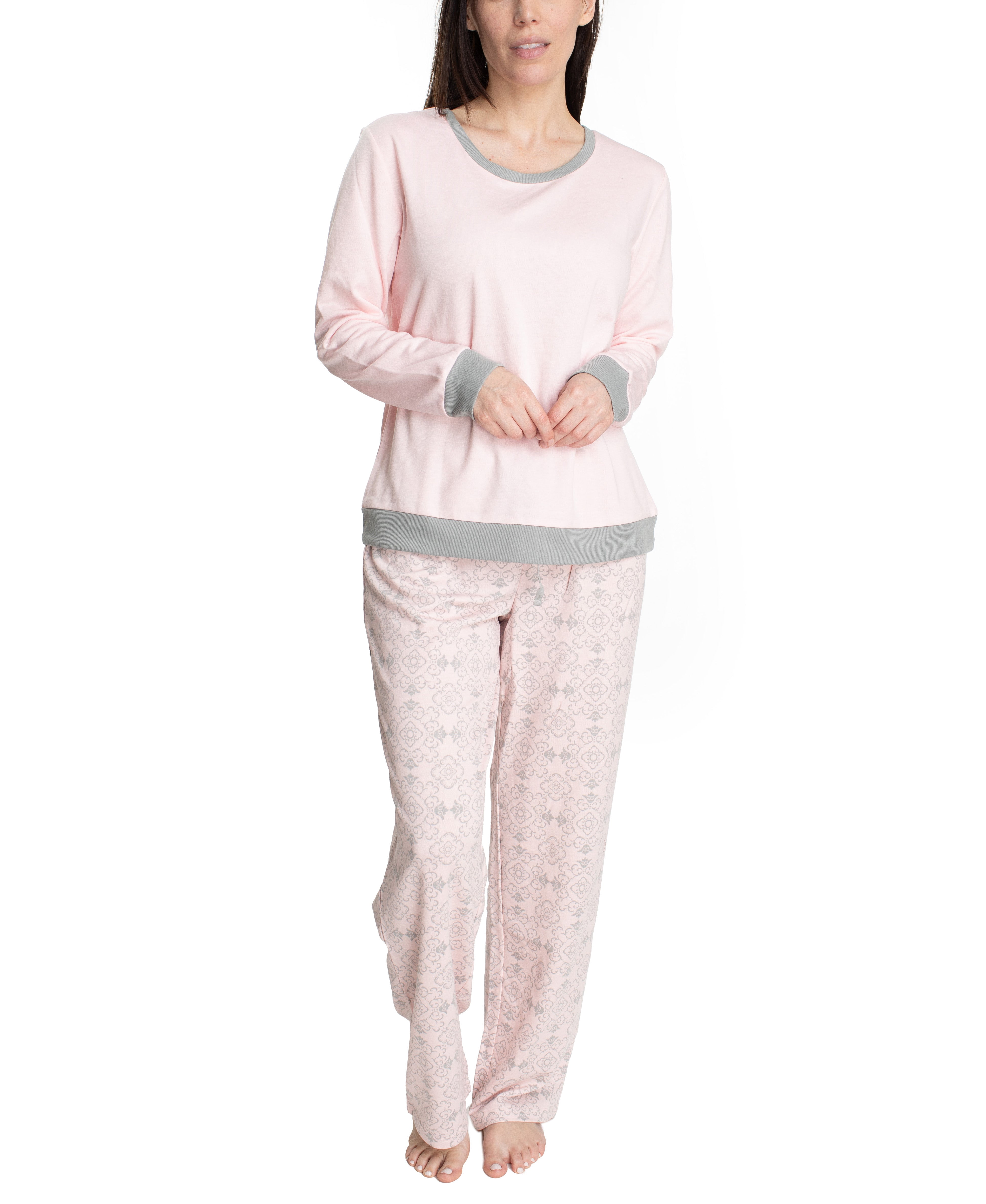 Hanes Women's Holiday Hibernation Longsleeve Top and Pajama Bottom ...