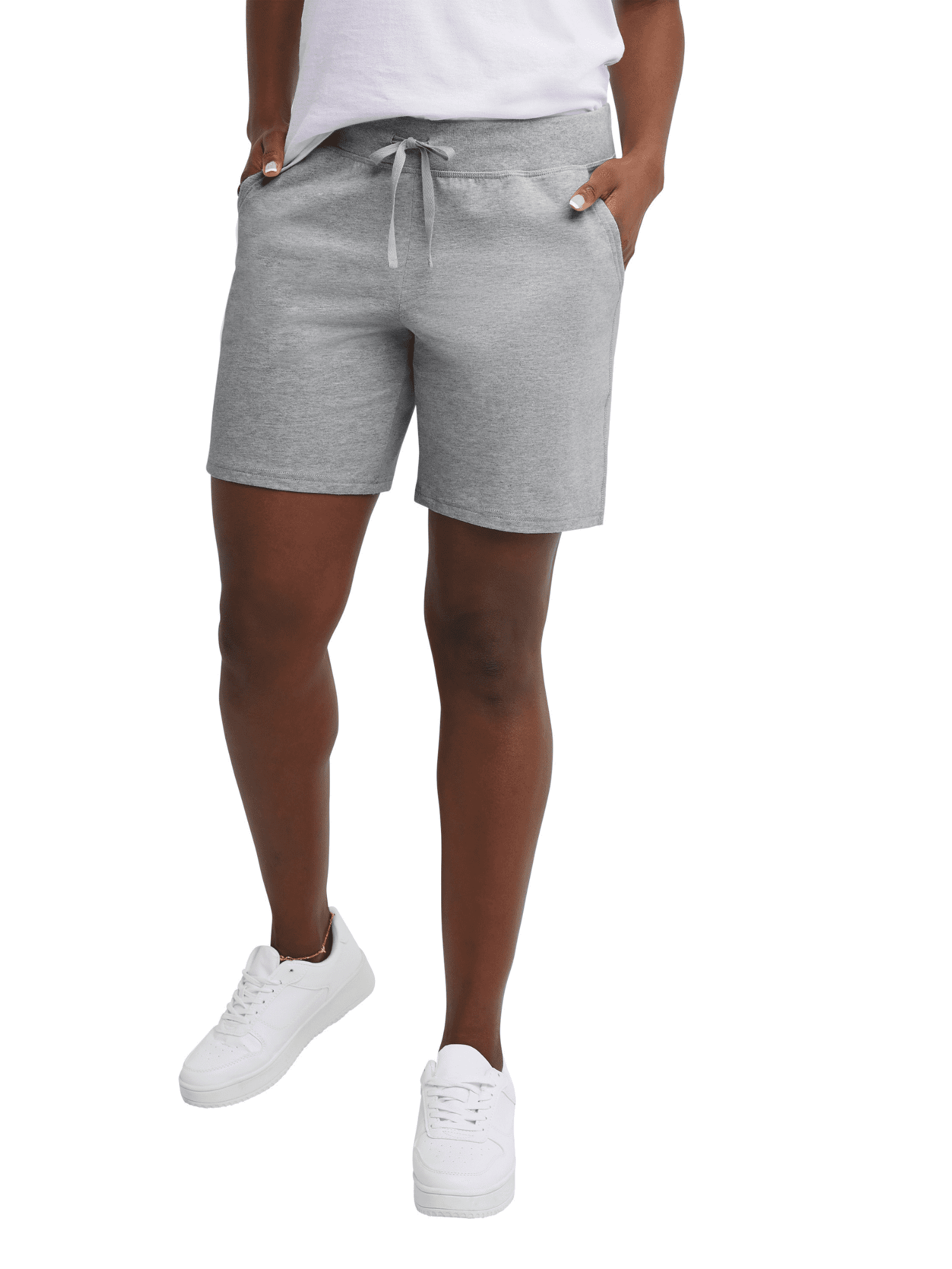"Hanes Women's Sporty Jersey Shorts with Pockets, 7"" Inseam, Sizes S ...