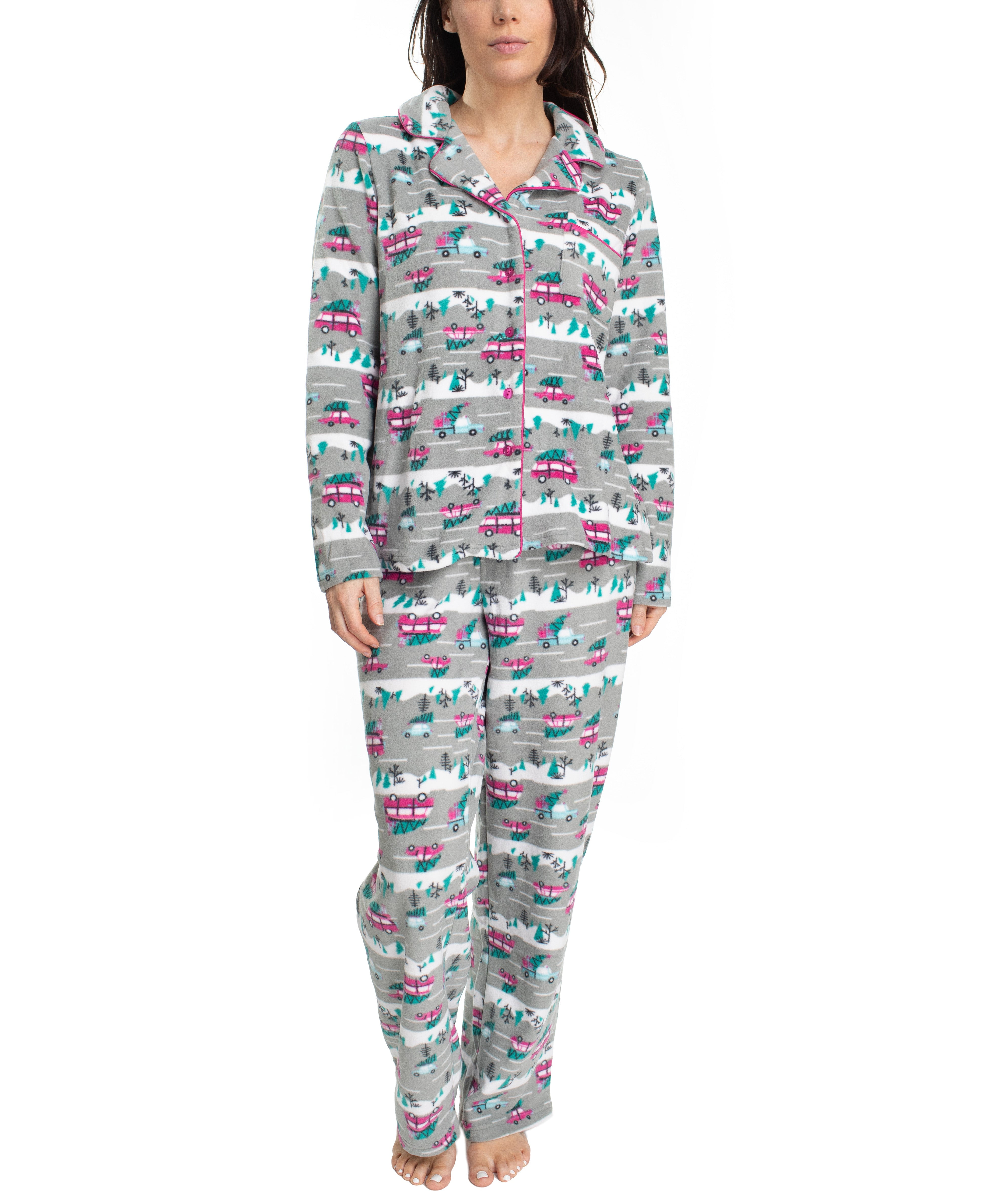 Hanes Women's Legacy Notch Collar Top and Elastic Pajama Sleep Set ...