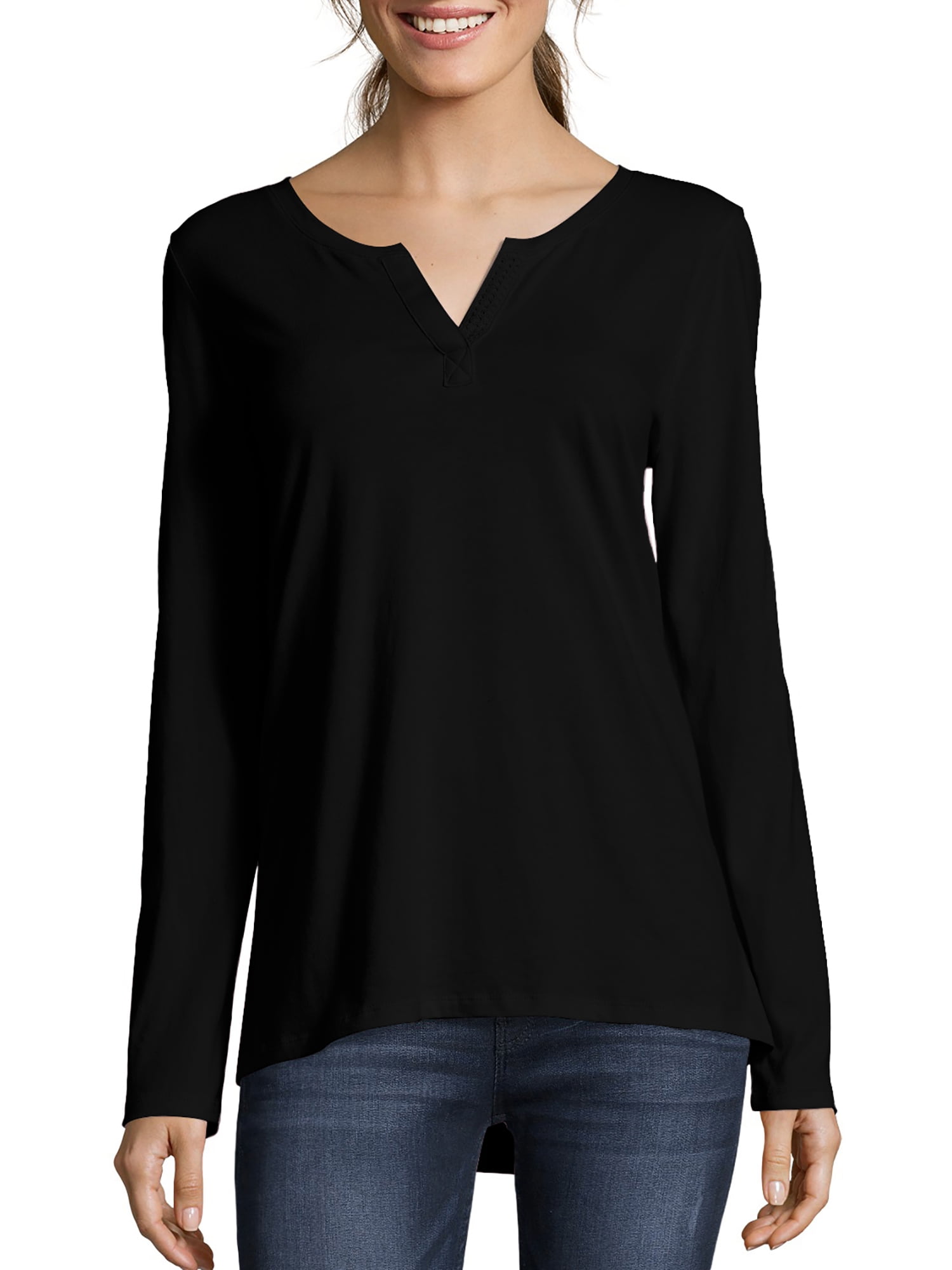 Hanes Women's Lightweight Split Neck Tunic - Walmart.com