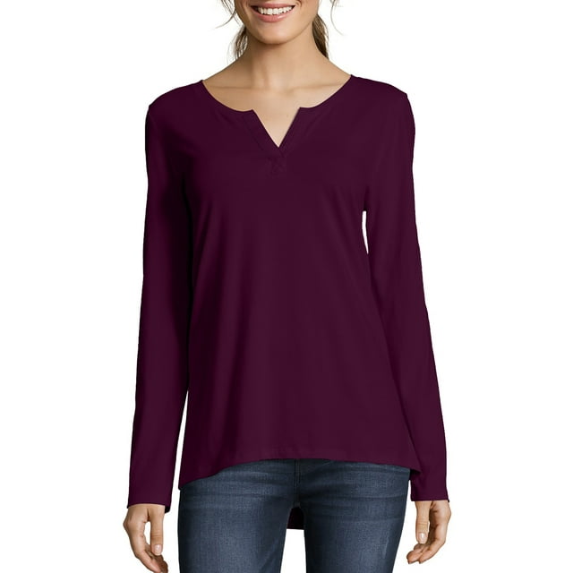 Hanes Women's Lightweight Split Neck Tunic - Walmart.com