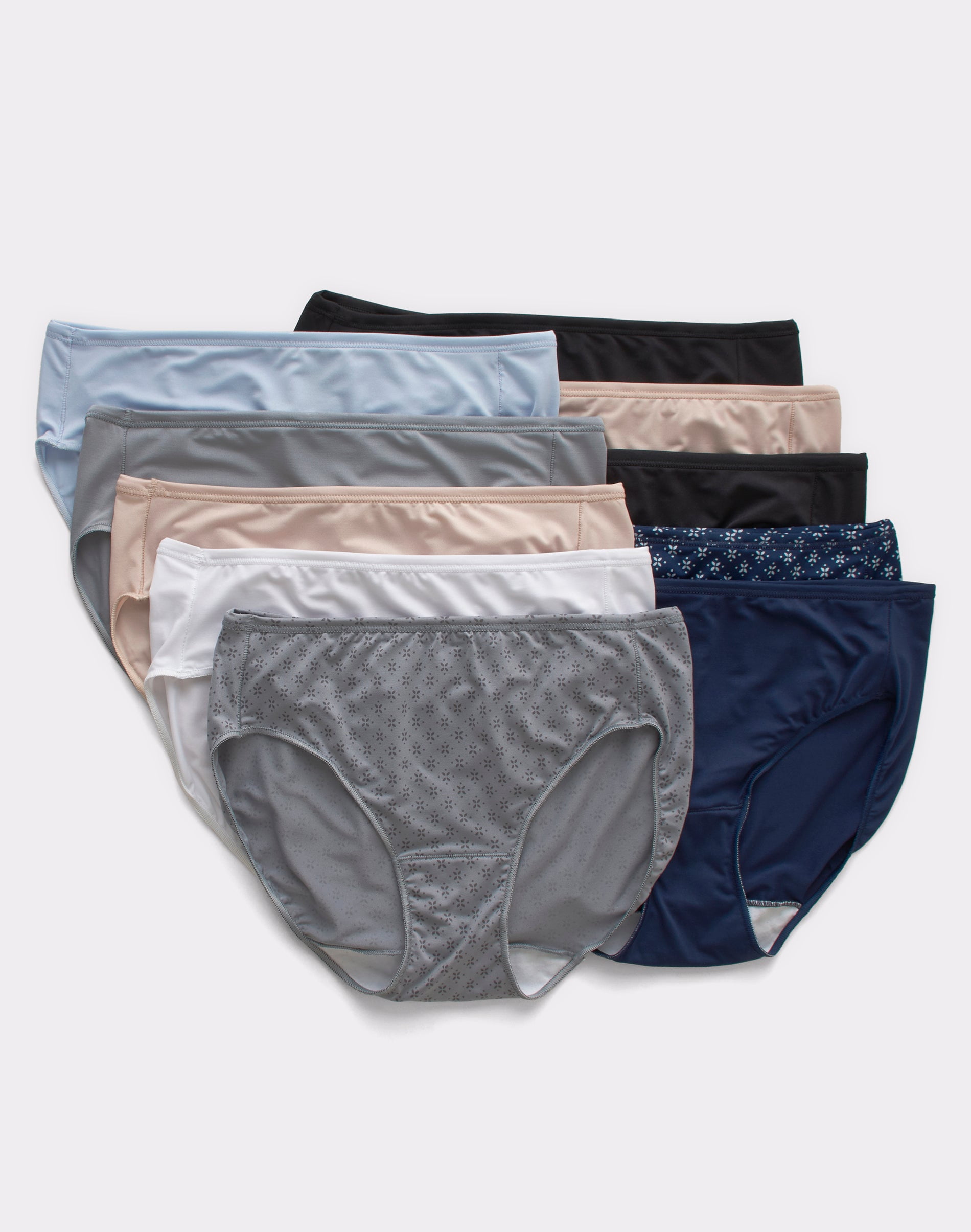 Hanes Women's Microfiber Hipster Underwear, Moisture-Wicking, 10-Pack ...