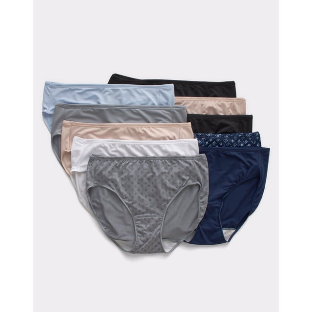 Hanes Womens Microfiber Hipster Underwear Moisture Wicking 10 Pack