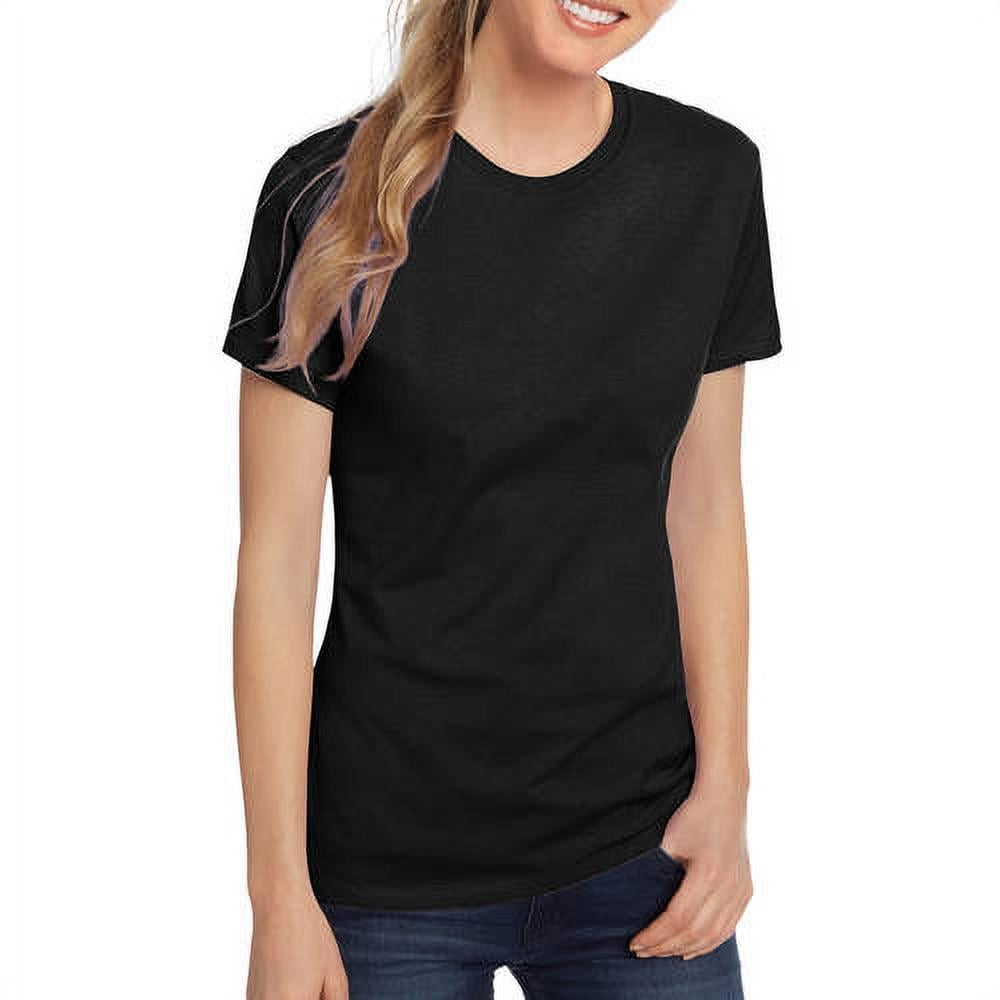 Hanes Perfect-T Women's T-Shirt, Cotton/Polyester Blend, Pre-shrunk ...