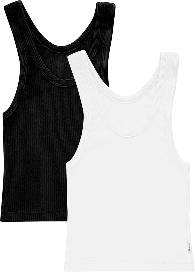 Hanes Women's Originals Rib Tank 2-Pack, Comfywear Stretch Cotton ...
