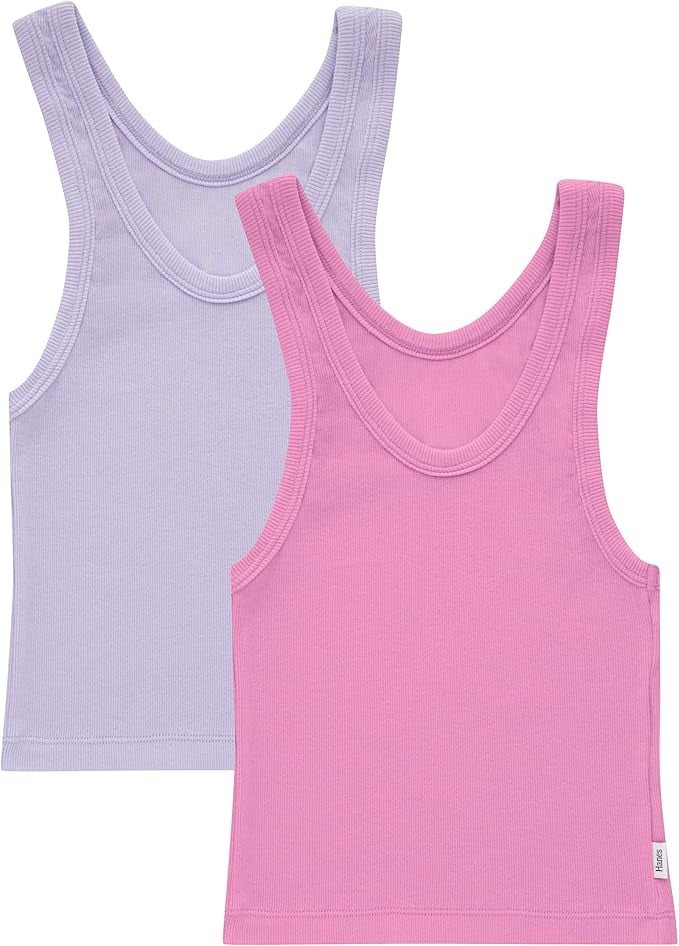 Hanes Women's Originals Rib Tank 2-Pack, Comfywear Stretch Cotton ...