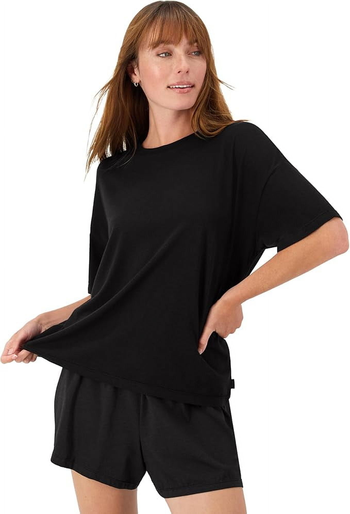 Hanes Women's Originals SuperSoft Comfywear Lounge Boxy T-Shirt & Sleep ...