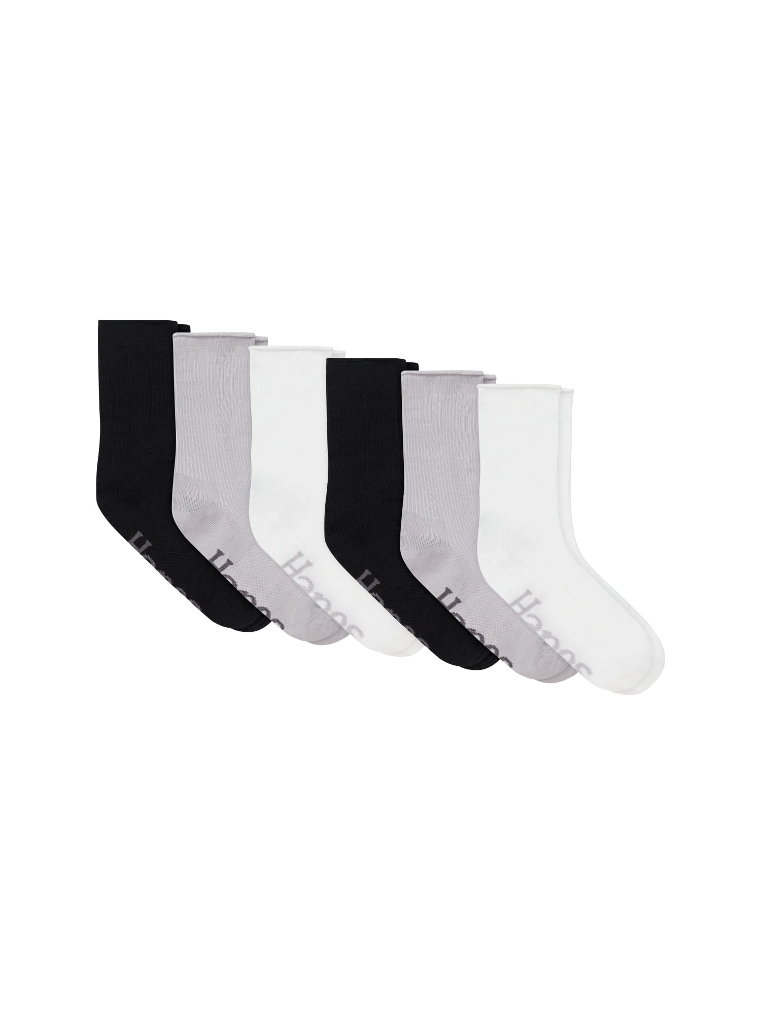 Hanes Women's Originals Supersoft Crew Flat Knit Socks 6-pack - Walmart.com