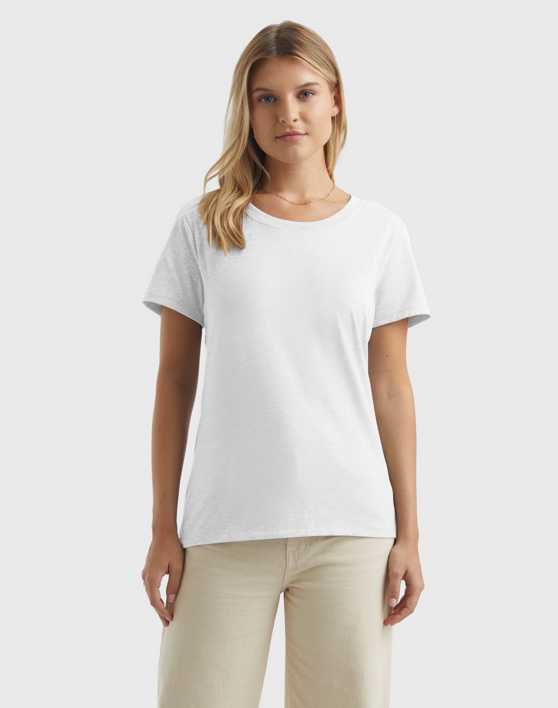 Hanes Perfect-T Women's Cotton Crewneck T-Shirt White M - Walmart.com